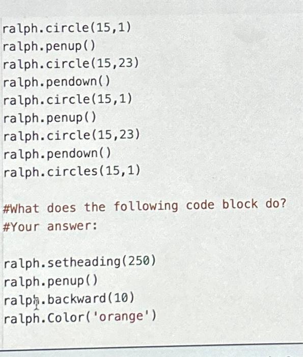 Solved The following code is supposed to draw a snowman, but | Chegg.com