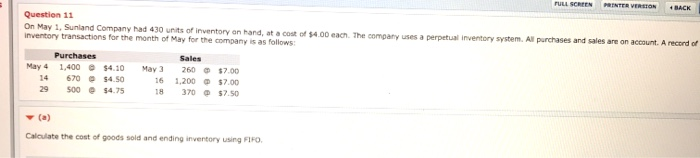 Solved PULL SCREEN PRINTER VERSION #BACK Question 11 On May | Chegg.com