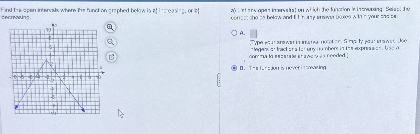 Solved Find the open intervals where the function graphed | Chegg.com