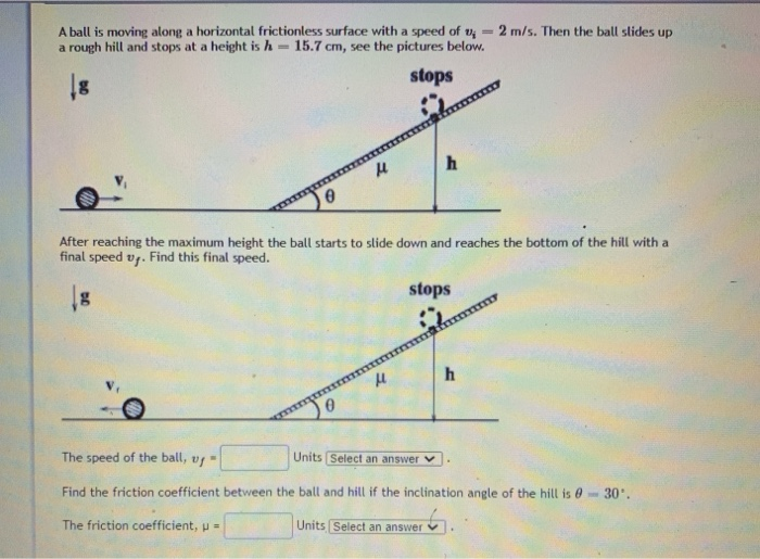 Solved A ball is moving along a horizontal frictionless | Chegg.com