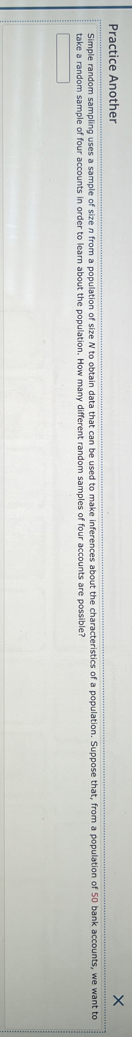 Solved Practice Another take a random sample of four | Chegg.com