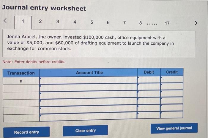 Solved Journal entry worksheet | Chegg.com