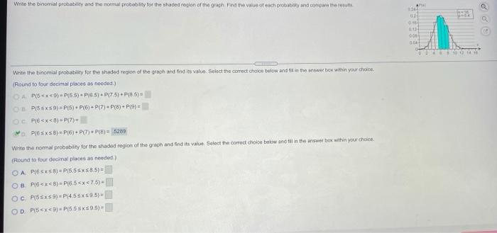 Solved Write the biomal probability and the normal | Chegg.com