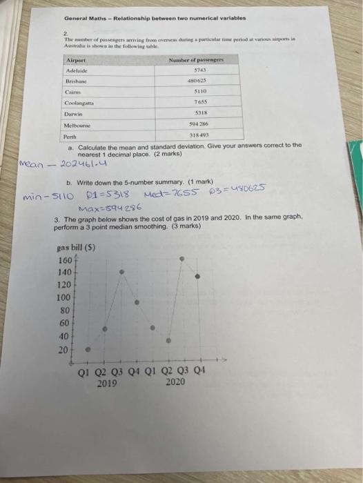 Solved General Maths - Rolationship between two numerical | Chegg.com