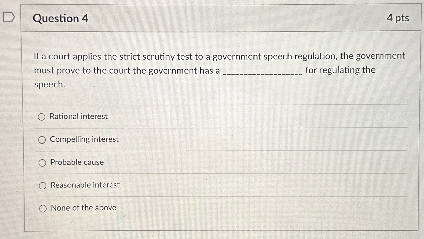 Solved Question 44 ﻿ptsIf a court applies the strict | Chegg.com