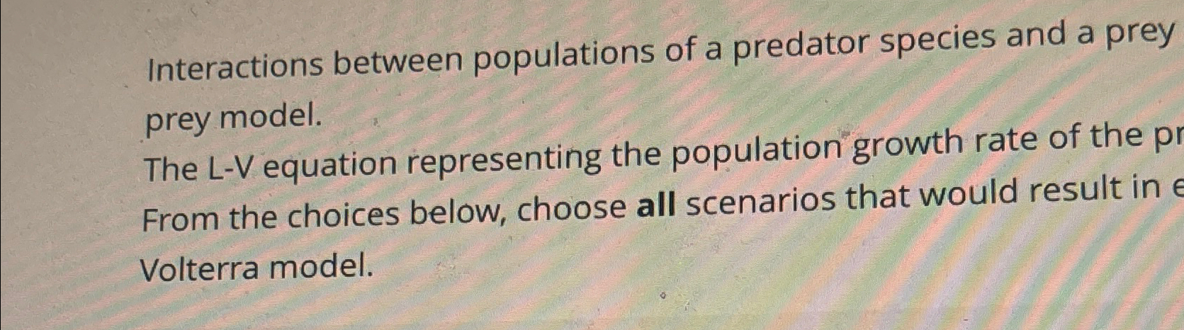 Solved Interactions between populations of a predator | Chegg.com