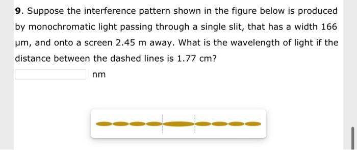 Solved 9. Suppose the interference pattern shown in the | Chegg.com