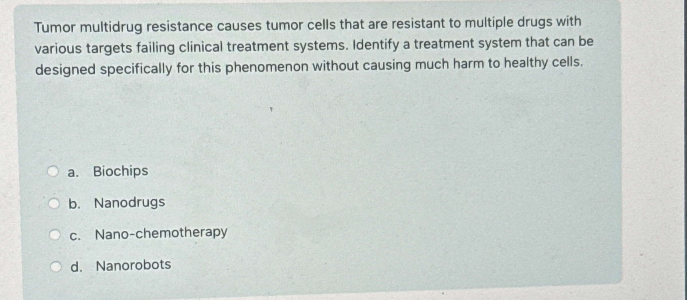 Solved Tumor multidrug resistance causes tumor cells that | Chegg.com