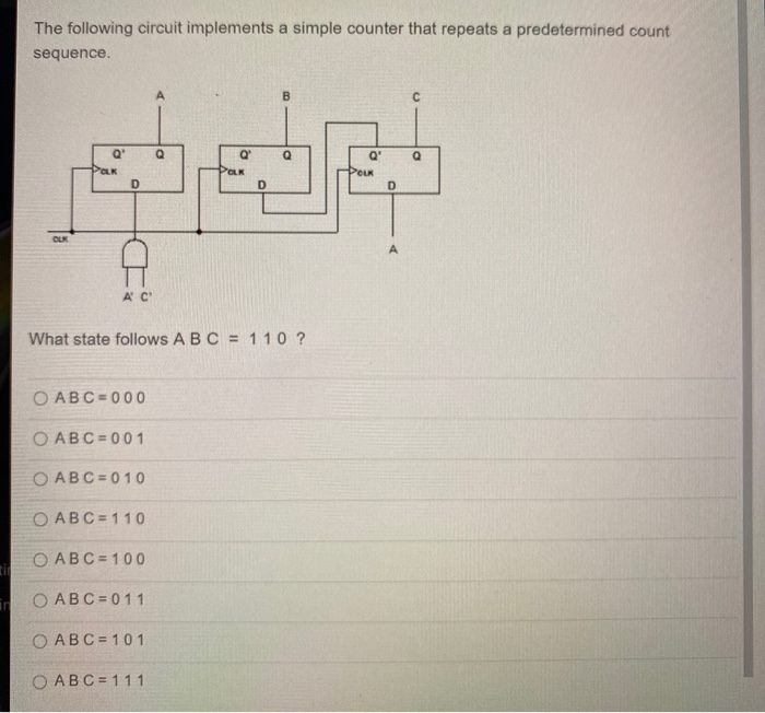 Solved The following circuit implements a simple counter | Chegg.com