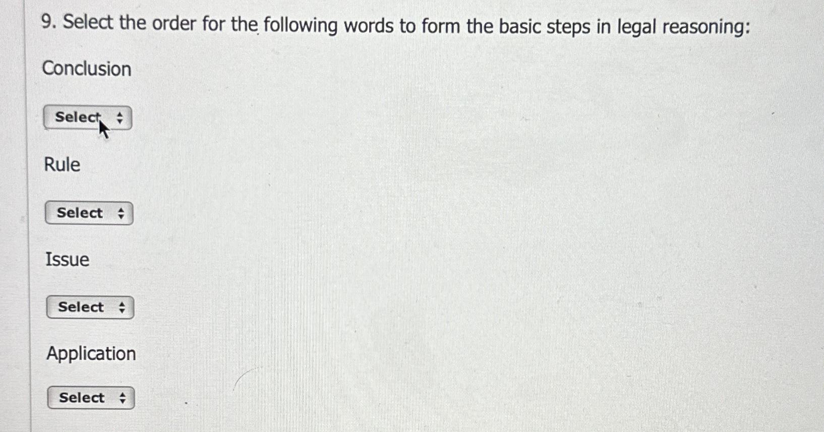 Solved Select the order for the following words to form the | Chegg.com