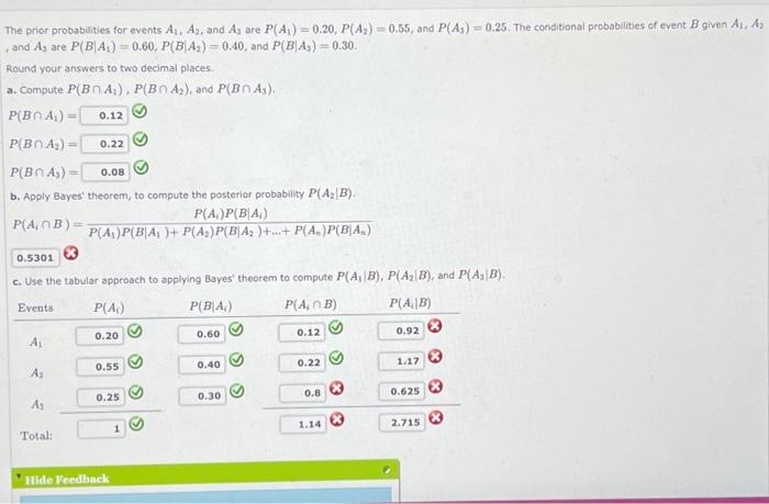Solved The prior probablities for events A1,A2, and A3 are | Chegg.com