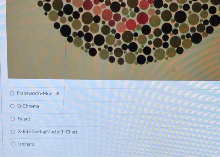 Solved Color blindness is assessed using..... est Book. O | Chegg.com