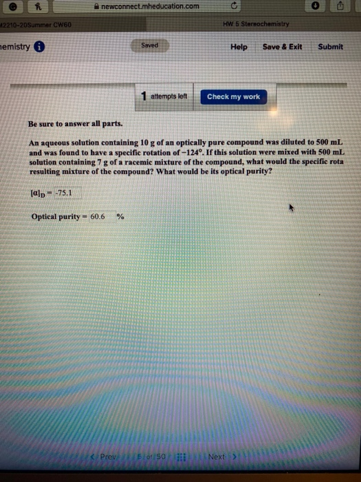 Solved newconnect.mheducation.com 42210-20Summer CW60 HW 5 | Chegg.com