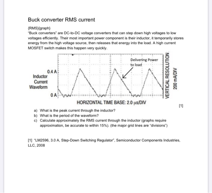 Solved Buck converter RMS current {RMSXgraph} "Buck | Chegg.com
