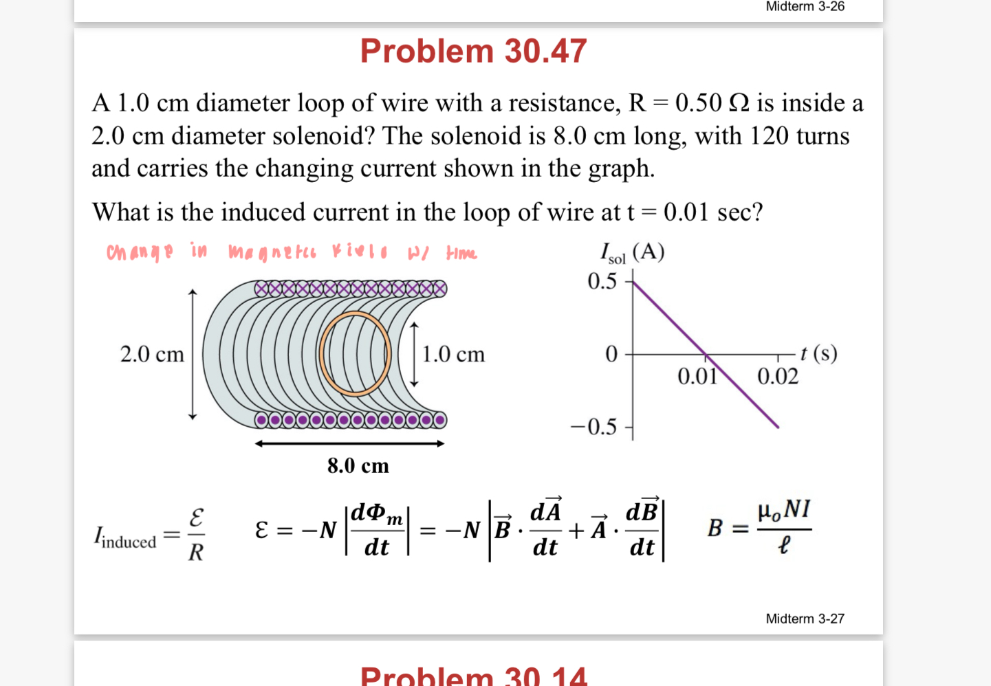 Solved by an EXPERT Midterm 3-26Problem 30.47A 1.0 ﻿cm diameter loop of | Chegg.com