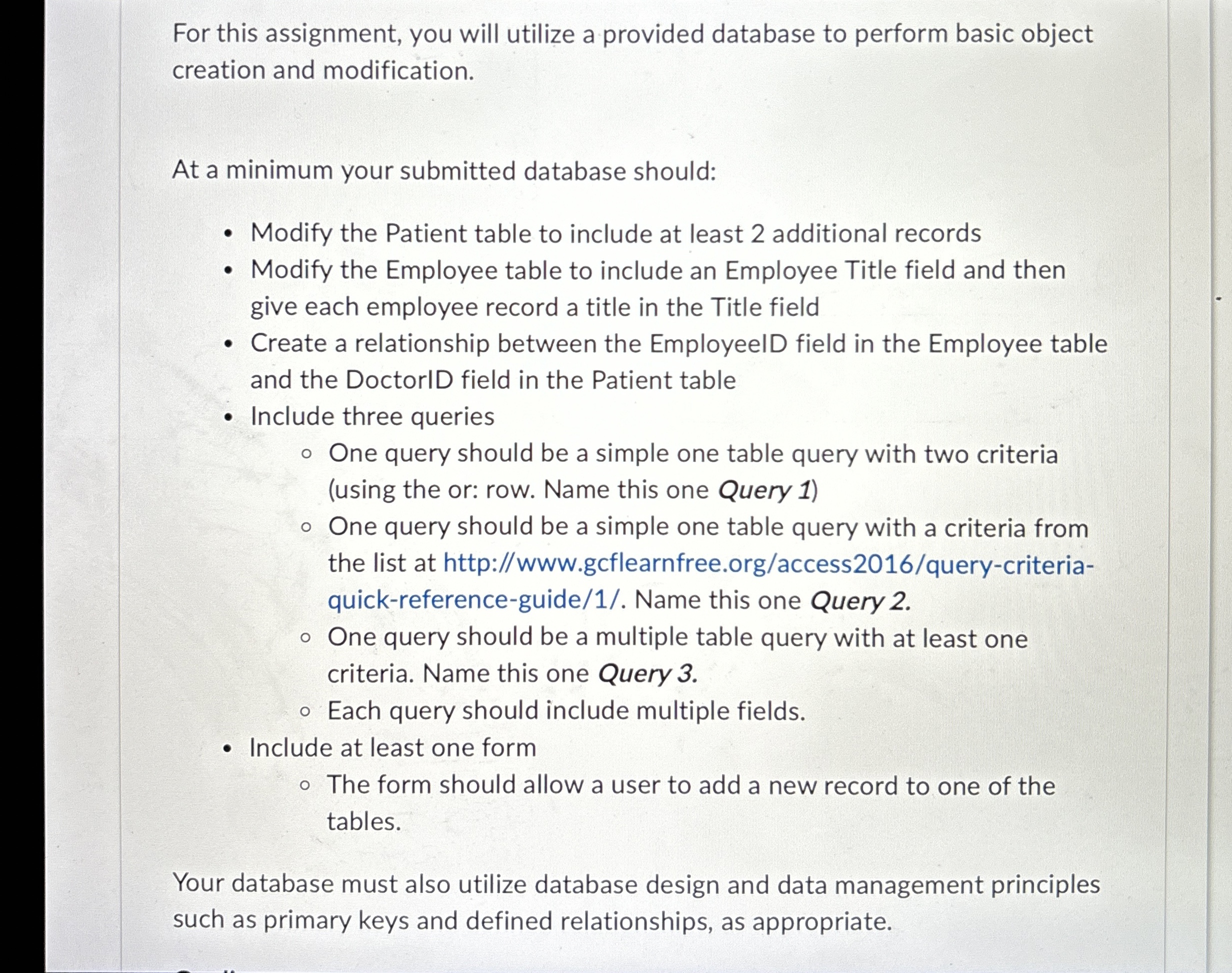 For this assignment, you will utilize a provided | Chegg.com