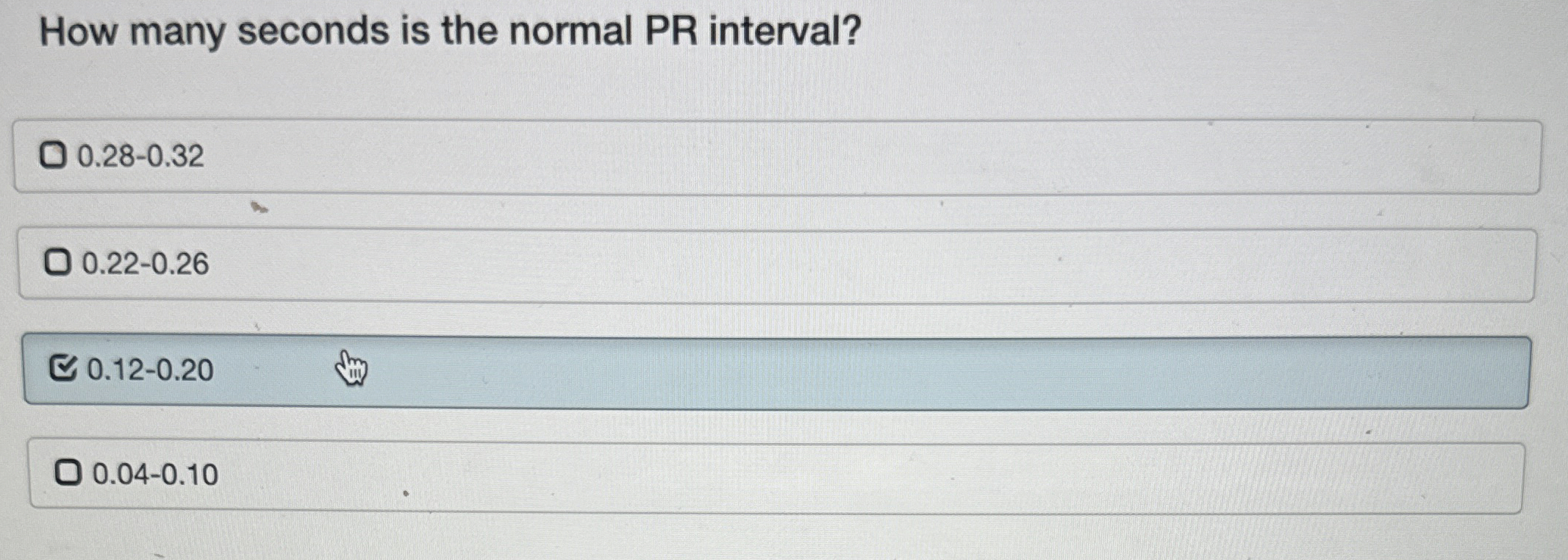 How many seconds is the normal PR | Chegg.com