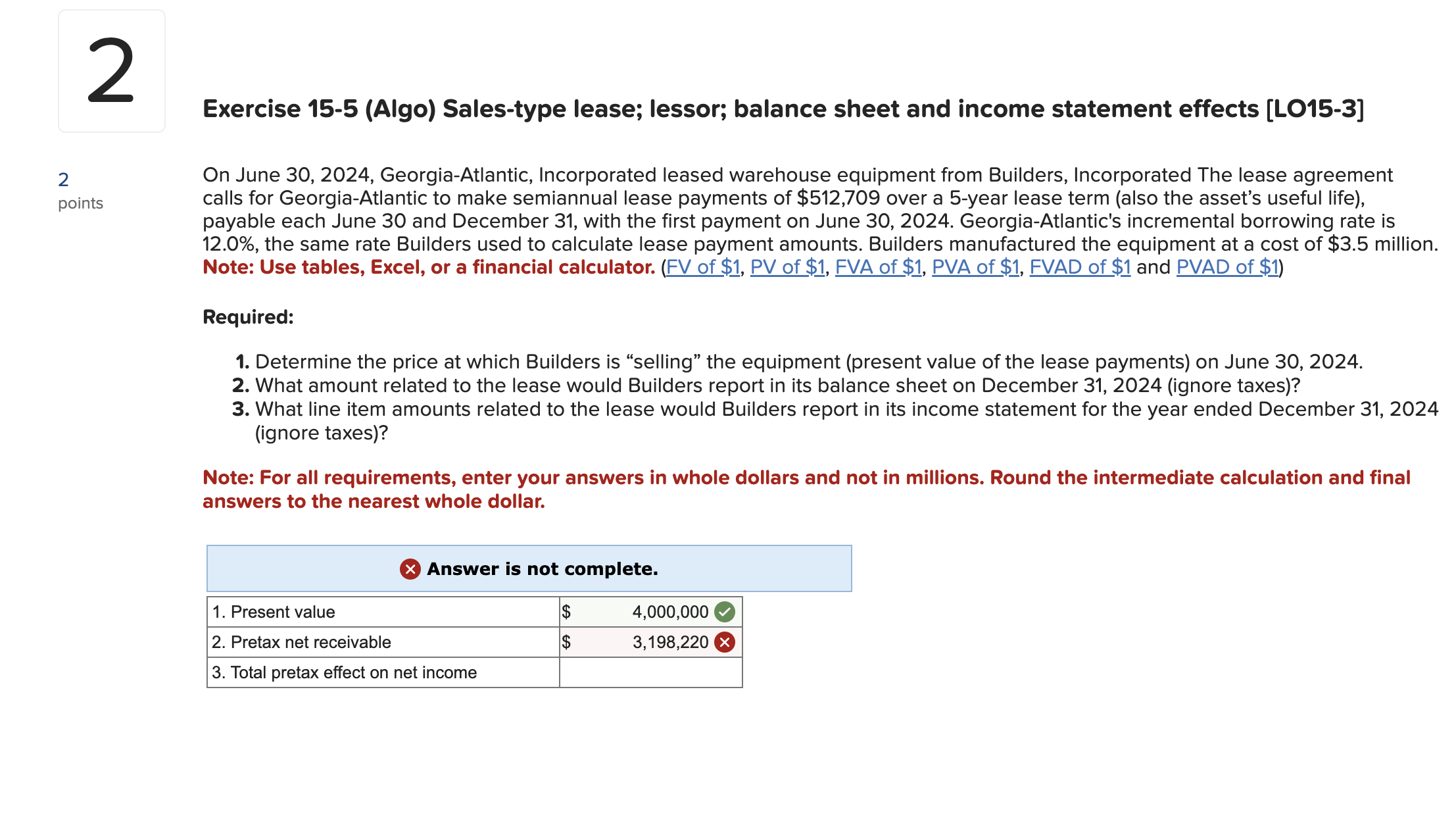 Solved Exercise 15-5 (Algo) ﻿Sales-type lease; lessor; | Chegg.com
