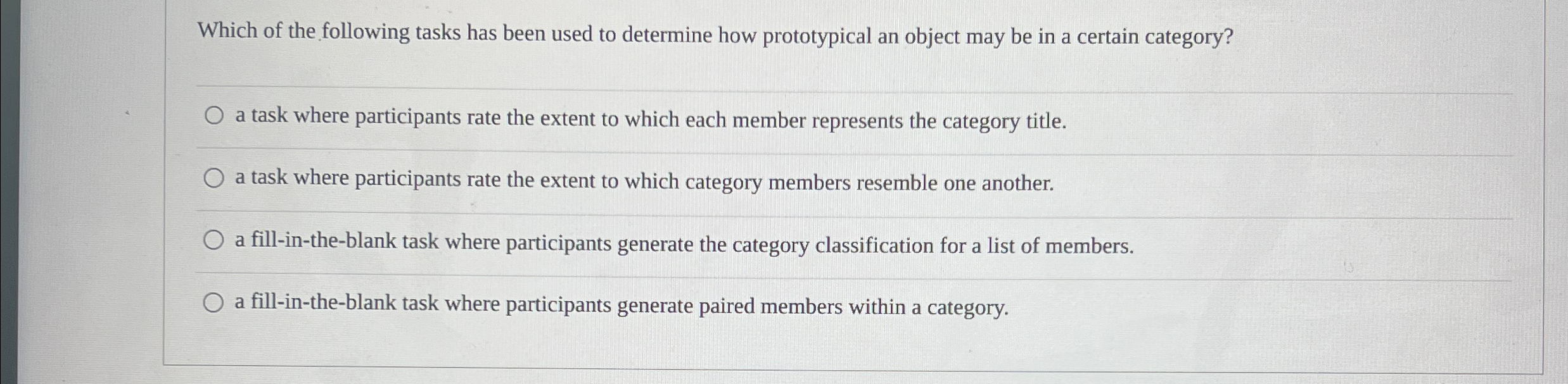 Solved Which of the following tasks has been used to | Chegg.com