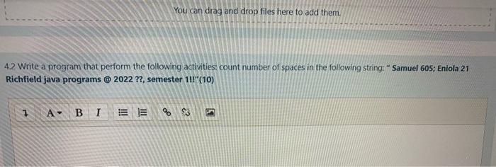 Solved 4.2 Write a program that perform the following | Chegg.com