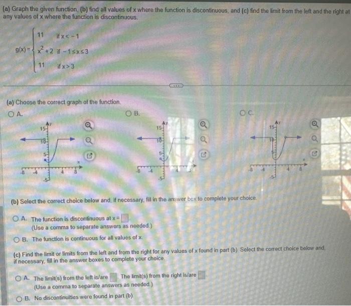 Solved A Graph The Given Function B Find All Values Of X 