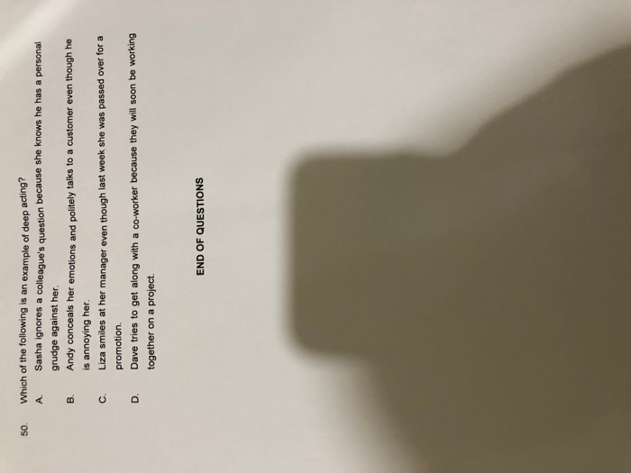 Solved 50. Which of the following is an example of deep | Chegg.com