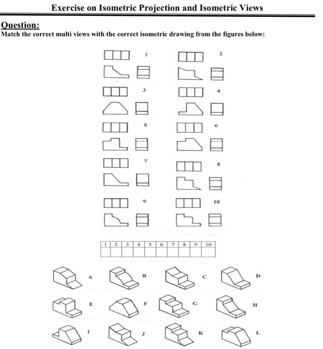 Solved Exercise on Isometric Projection and Isometric Views | Chegg.com