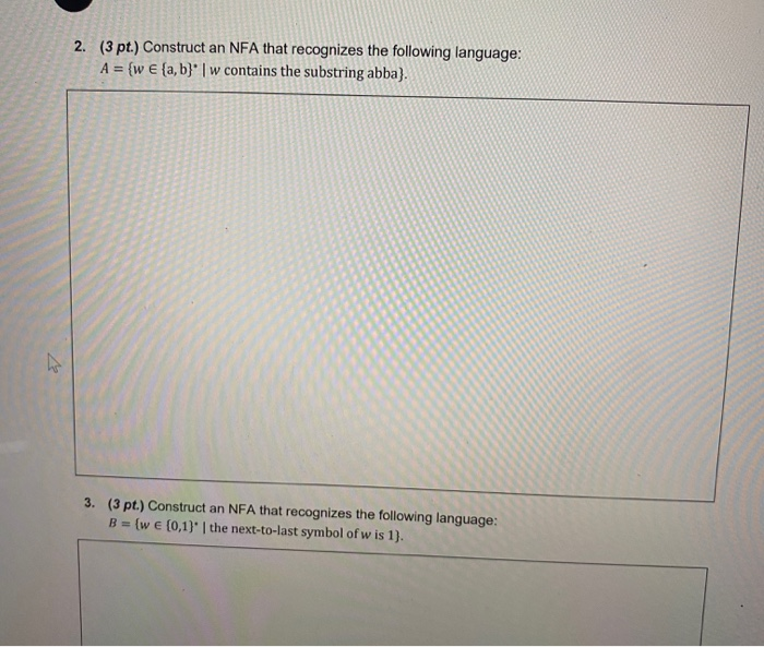 Solved 2. (3 pt.) Construct an NFA that recognizes the | Chegg.com