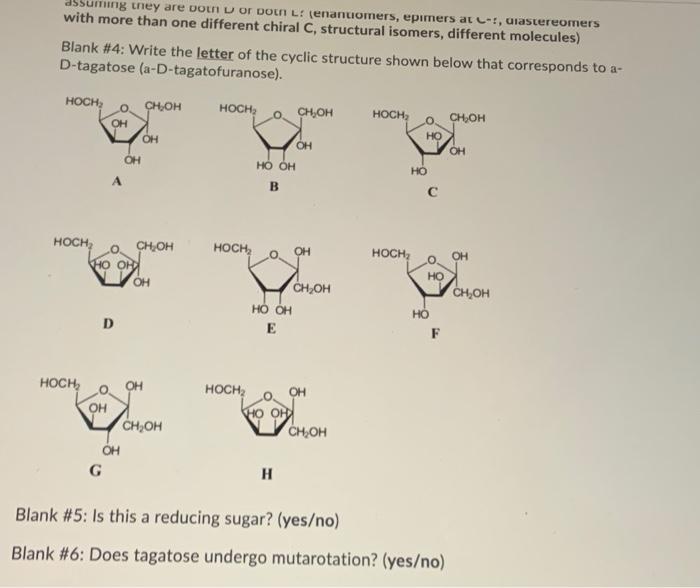 Solved The structure of one of the enantiomers of tagatose | Chegg.com
