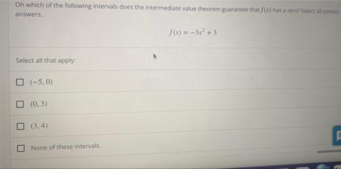 Solved On which of the following intervals does the | Chegg.com