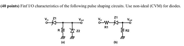 Solved (40 points) Finf I/O characteristics of the following | Chegg.com