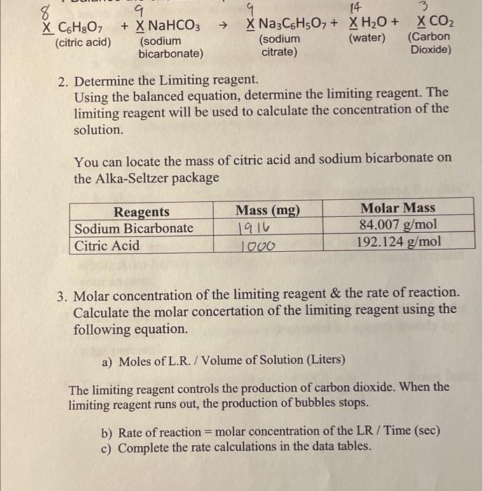Solved 2. Determine the Limiting reagent. Using the balanced | Chegg.com