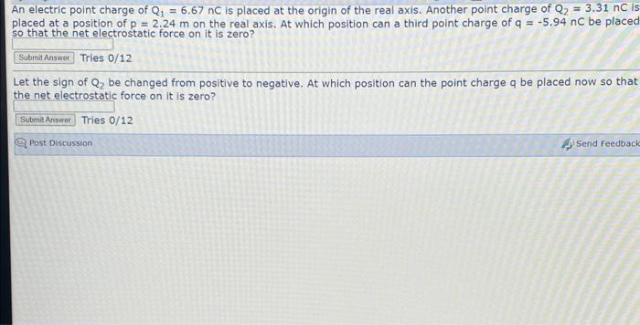 Solved An electric point charge of Q1=6.67nC is placed at | Chegg.com