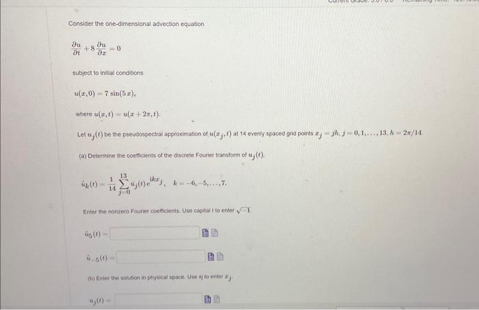 Solved Consider the one-dimensional advection equation | Chegg.com