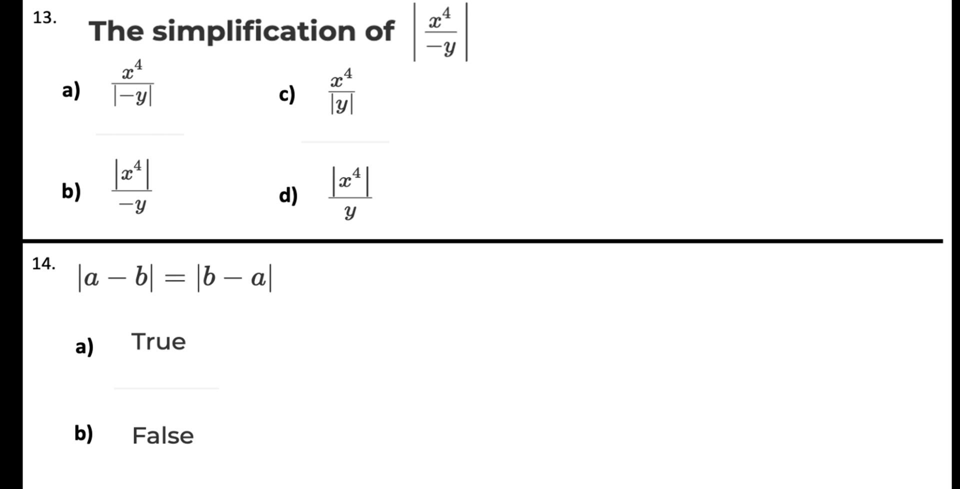 Solved 13. ﻿ The simplification of | Chegg.com