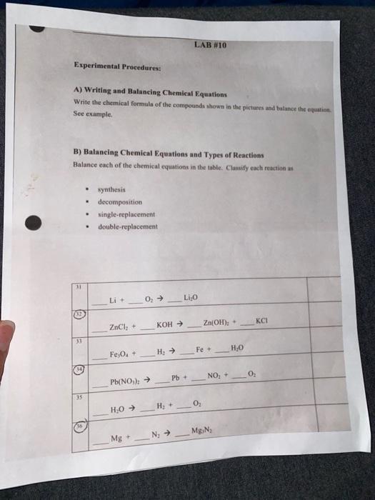 Solved LAB #10 Experimental Procedures: A) Writing and | Chegg.com