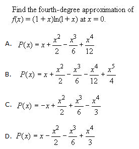 Solved Find the fourth-degree approximation of f(x) = (1 + | Chegg.com
