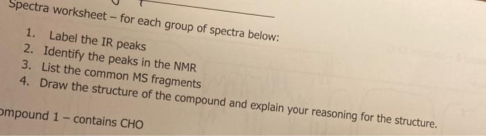Solved Spectra worksheet - for each group of spectra below: | Chegg.com