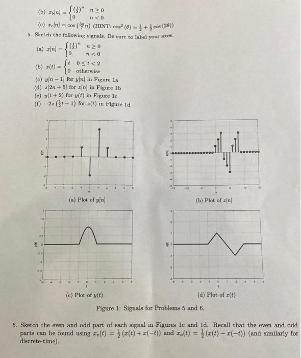 1. Classify the following signals as continuous- or | Chegg.com