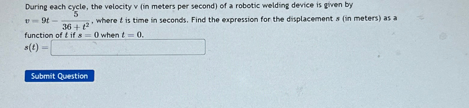 Solved During each cycle, the velocity v (in meters per | Chegg.com