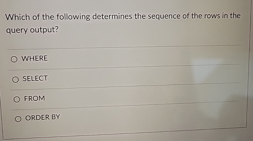 Solved Which of the following determines the sequence of the | Chegg.com