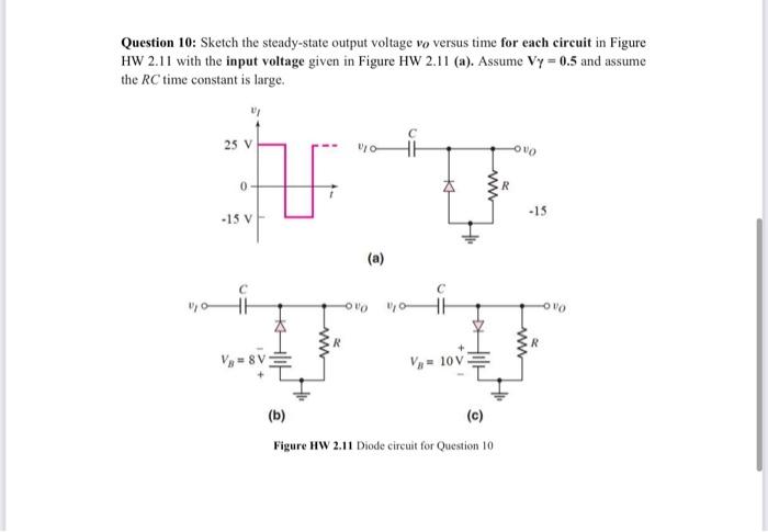 Solved Question 10: Sketch the steady-state output voltage | Chegg.com
