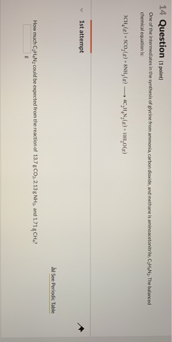 Solved 14 Question (1 point) One of the intermediates in the | Chegg.com