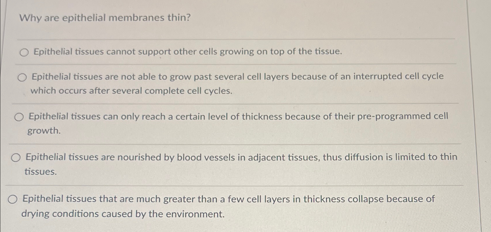 Solved Why are epithelial membranes thin?Epithelial tissues | Chegg.com