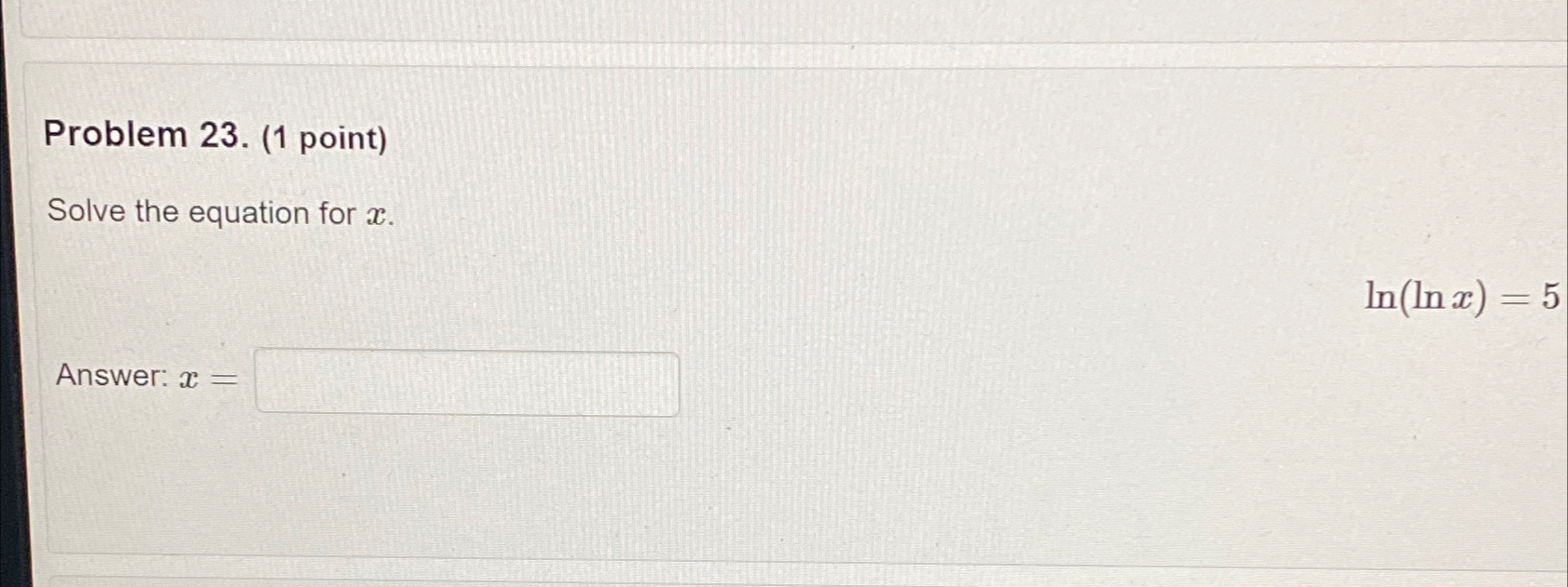Solved Problem 23. (1 ﻿point)Solve the equation for | Chegg.com