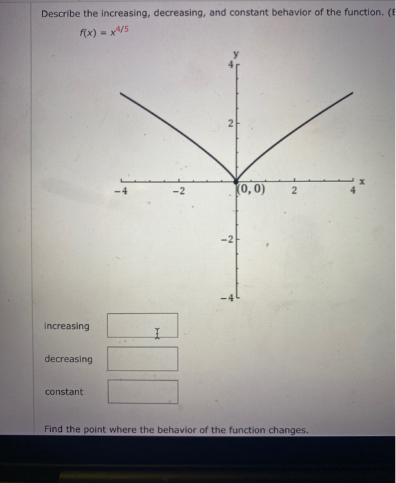 Solved Describe the increasing, decreasing, and constant | Chegg.com