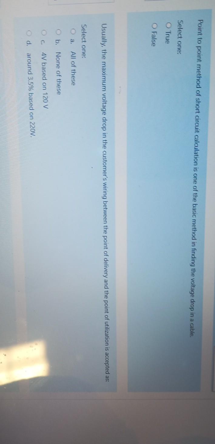Solved Point to point method of short circuit calculation is | Chegg.com