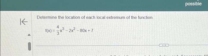 Solved Determine the location of each local extremum of the | Chegg.com