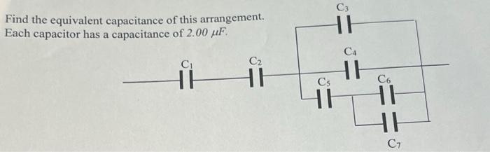 Solved Find the equivalent Each capacitor has | Chegg.com