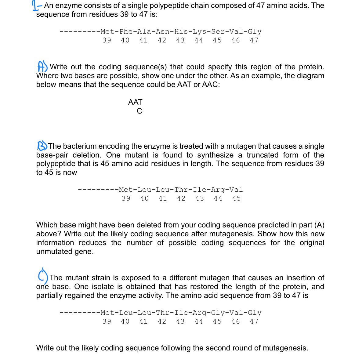 Solved An enzyme consists of a single polypeptide chain | Chegg.com